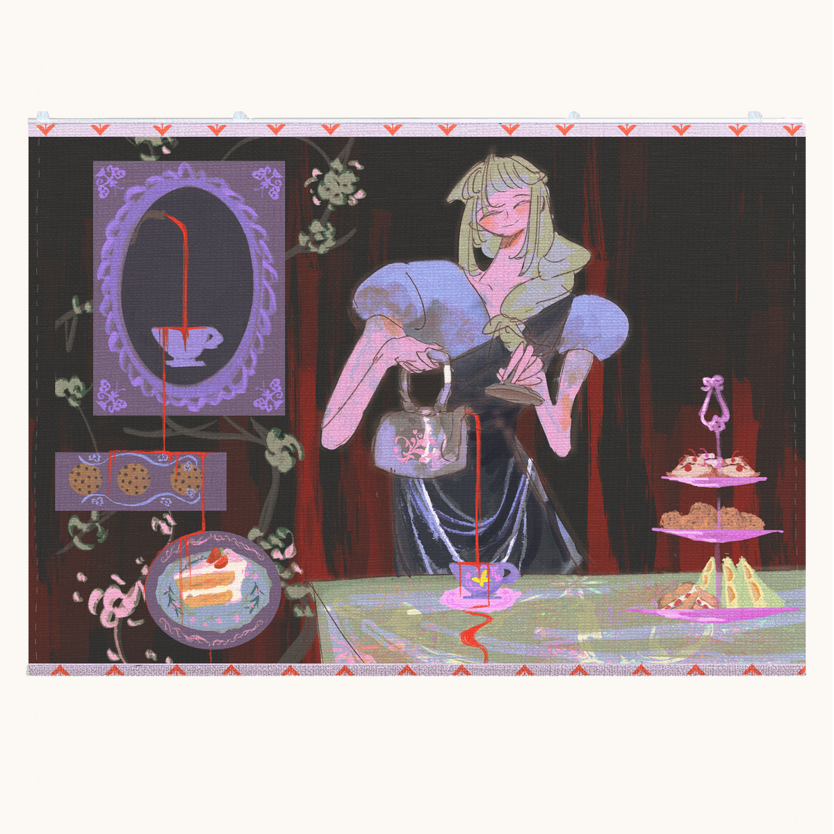 "Tea Party " Tapestry – Kiru Made 着るまで