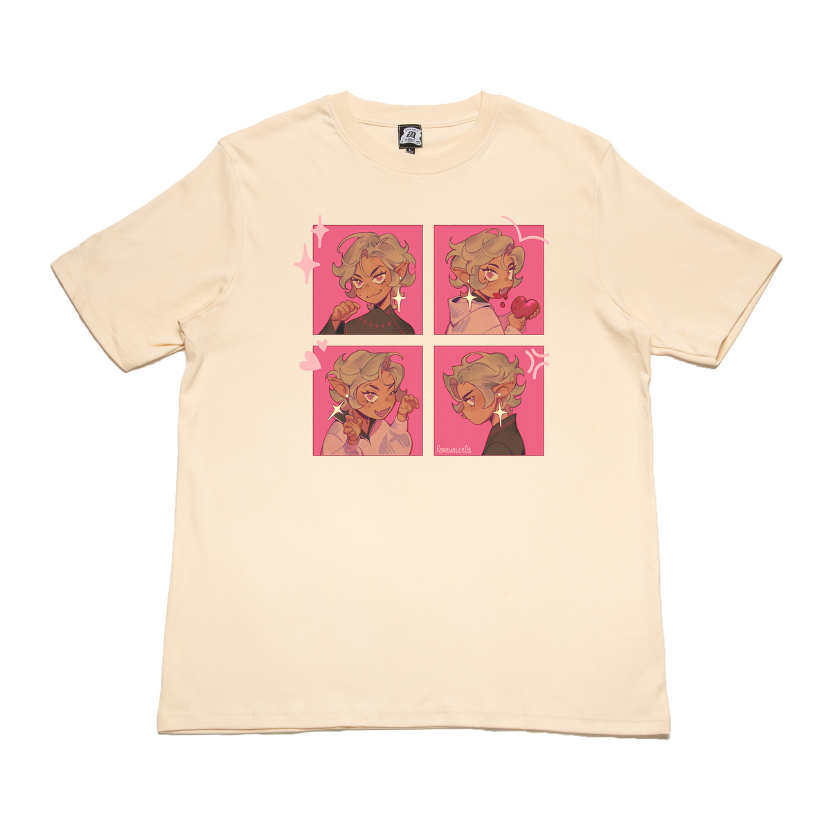 " Choose your Vamp" Cut and Sew Wide-body Tee Beige – Kiru Made 着るまで