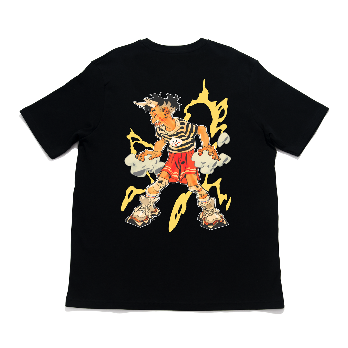 "Thunder" Cut and Sew Wide-body Tee White/Black – Kiru Made 着るまで