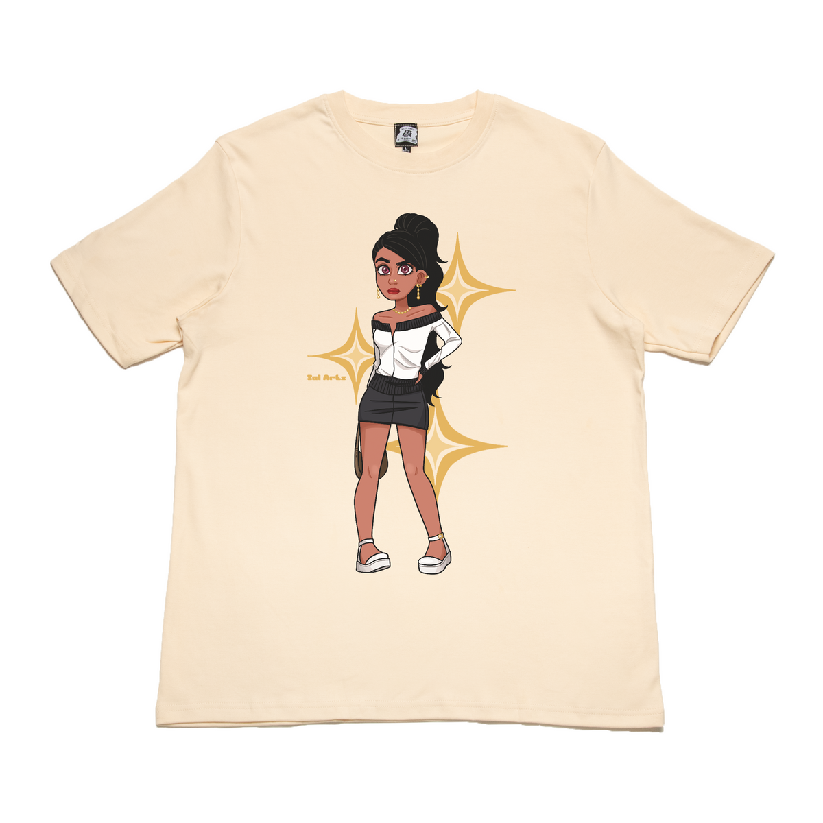 "Malak" Cut and Sew Wide-body Tee Beige – Kiru Made 着るまで