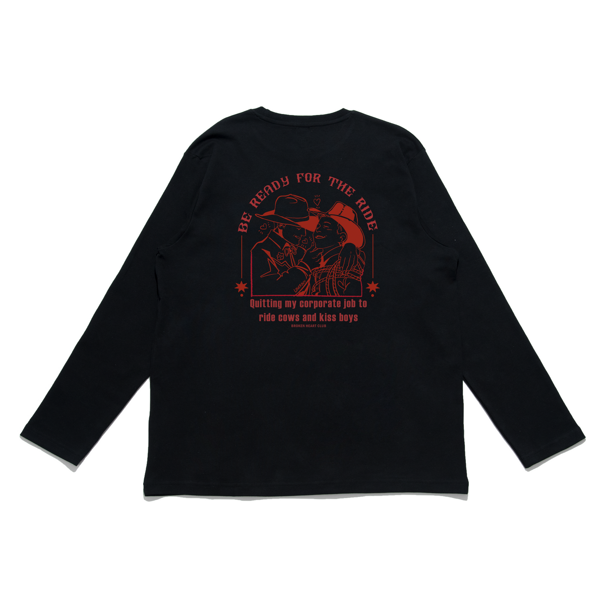 "Lasso Red" Cut and Sew Wide-body Long Sleeved Tee Black/Beige – Kiru ...