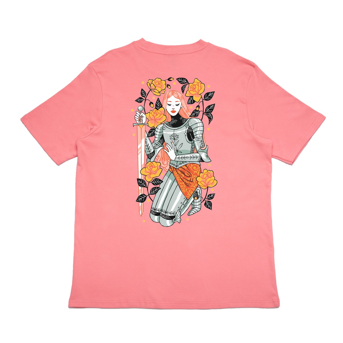 "Osmosis" Cut and Sew Wide-body Tee White/Salmon Pink – Kiru Made 着るまで