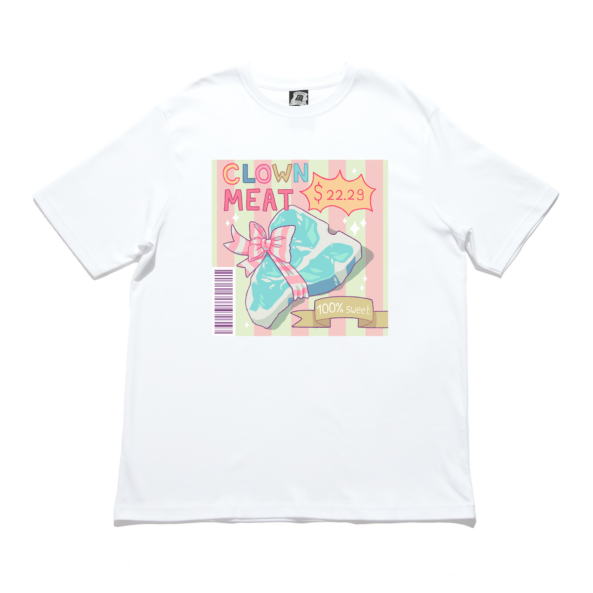 "Clown Meat" Cut and Sew Wide-body Tee White/Black – Kiru Made 着るまで