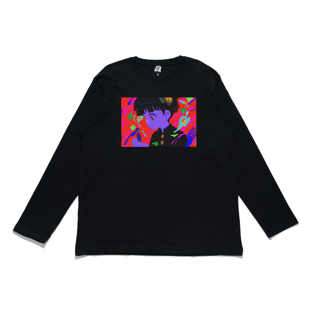 "Mob, Mob!" Cut and Sew Wide-body Long Sleeved Tee Black – Kiru Made 着るまで